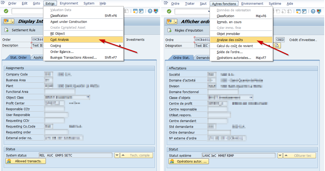 Display internal order (cost analysis) - SAP-TIPS